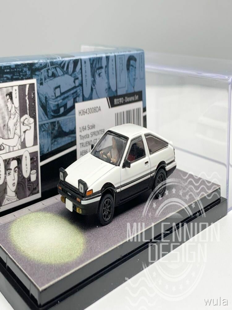 Модель автомобиля Hobby Japan, Toyota Sprinter Trueno (AE86) из аниме Initial D, масштаб 1:64, из сплава