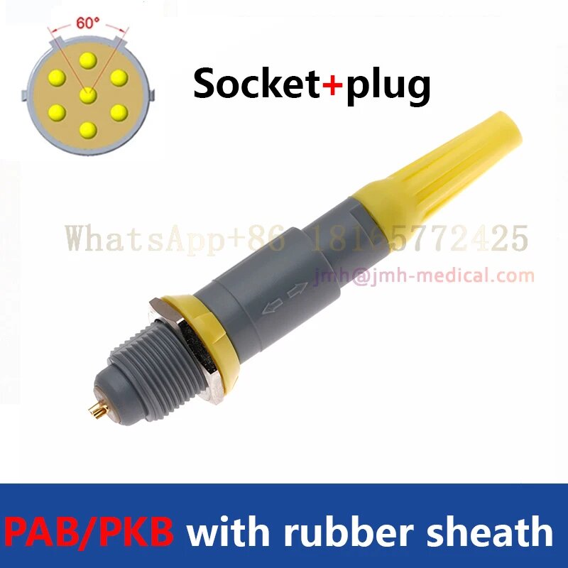 Разъем PAB/PKB 4P желтый 60°