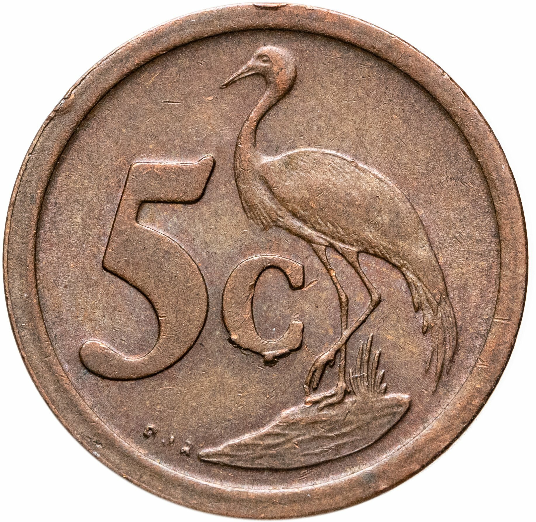 ЮАР 5 центов cents 1992, Сталь-Медь, в сохранности AU