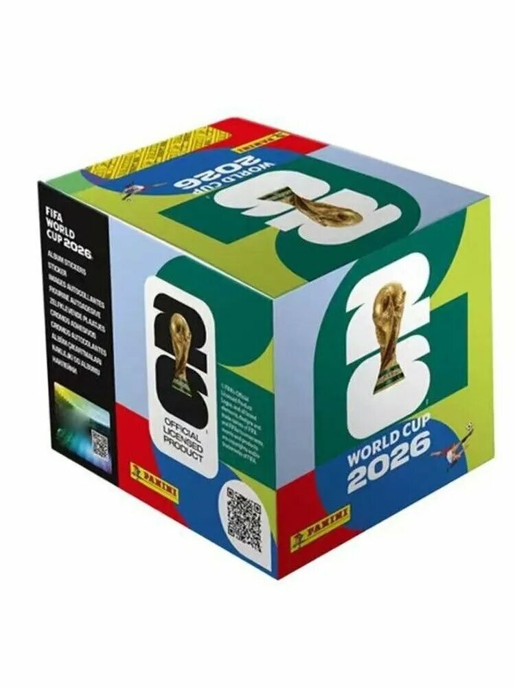 Официальные стикеры Panini FIFA Чемпионат мира 2026, коробка 50 пакетов по 7 карточек, коллекционные футбольные наклейки футболистов