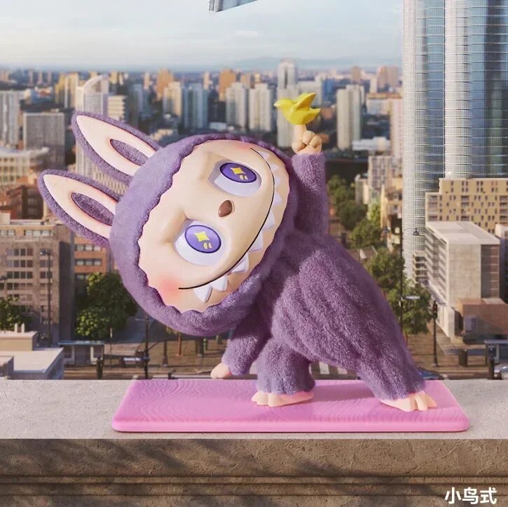 POP MART LABUBU THE MONSTERS Lazy Yoga Серия Слепая коробка-сюрприз Сиреневый, Little Bird