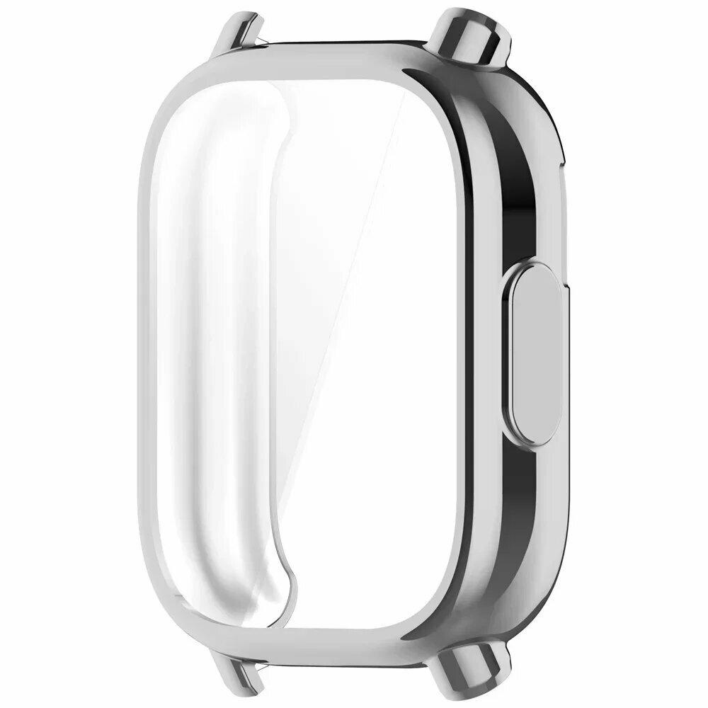 Чехол из резины для Xiaomi Redmi Watch 5 Active/Lite Redmi Watch 5 Lite, Серебряный, серебристый