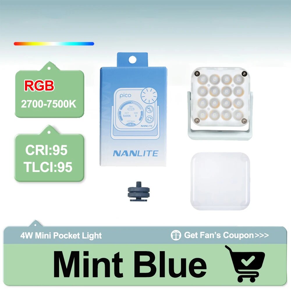 Nanlite RGB Pico Мини-фонарь Mint Blue
