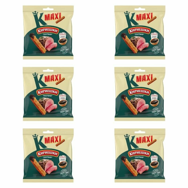 Кириешки Maxi Сухарики ростбиф с соусом терияки, 75 г, 6 штук