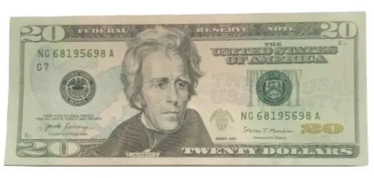 Счастливая банкнота 20 долларов США 2003-2017 года. UNC. Из банковской пачки (из корешка)