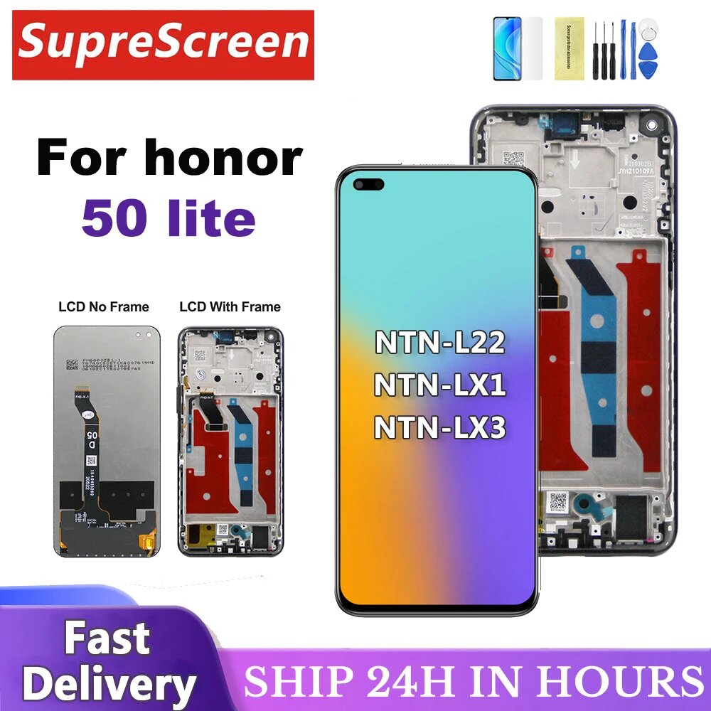 ЖК-дисплей для Honor 50 Lite 50Lite NTN-L22L NTN-LX1 ЖК-дисплей Nova 8i, сенсорный X20 Blue Frame