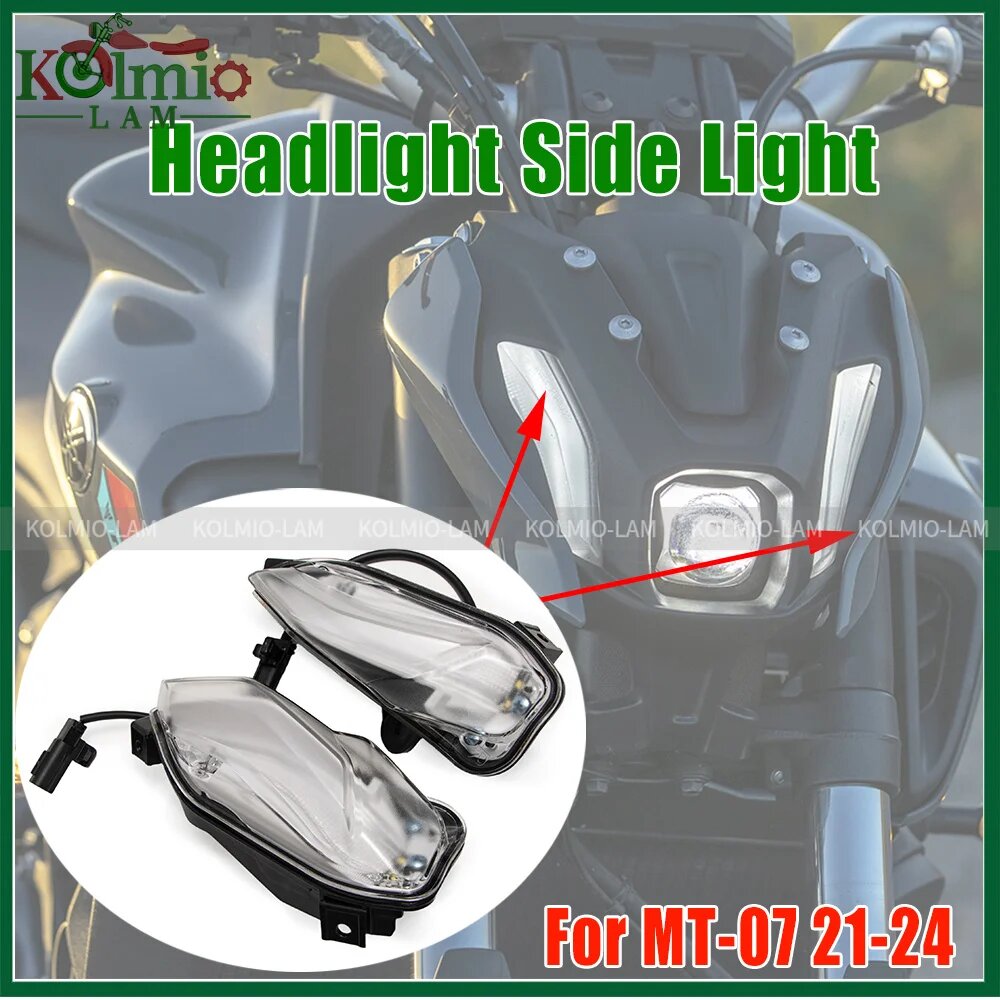 Подходит для YAMAHA MT07 MT-07 2021-2024 мотоцикла, передняя фара, противотуманная декоративная боковая фара MT 07 2022 2023, парковочные ходовые огни
