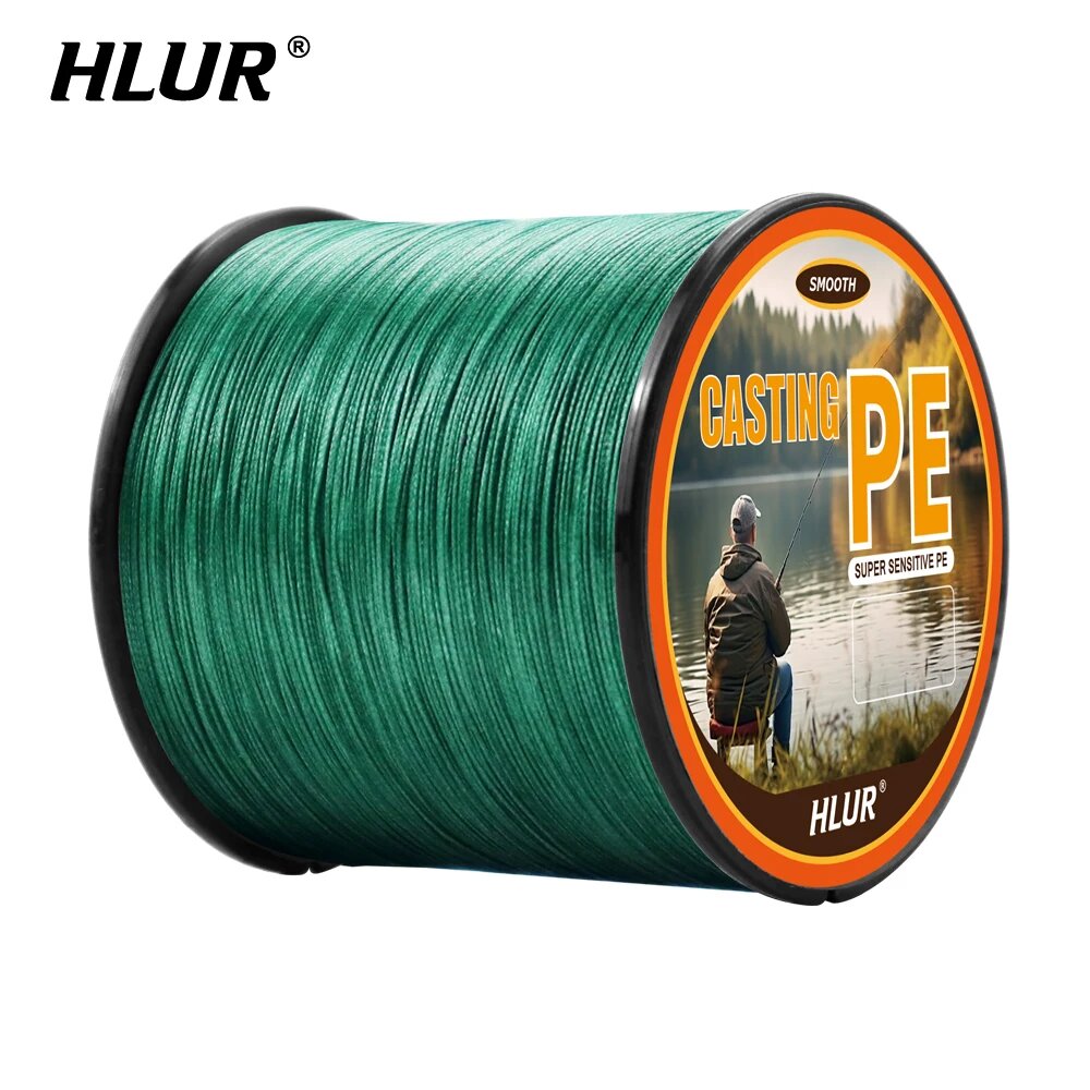 HLUR PE X12 рыболовная леска 300-1000 м 30-130 фунтов Зеленый, X12-1000M-2.0, Green