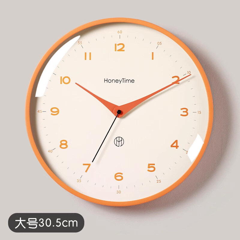 Настенные часы HoneyTime 30.5 см — оранжевый минималистичный дизайн для интерьера