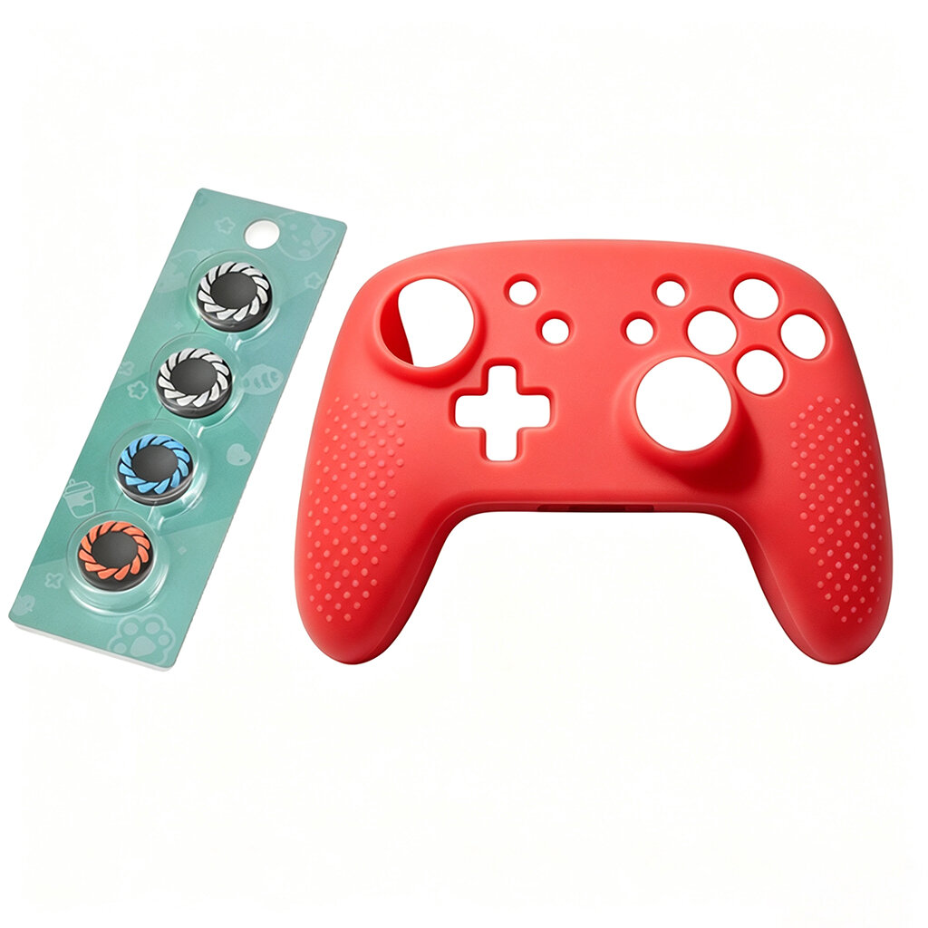 Силиконовый чехол DATA FROG для контроллера Switch Pro, противоскользящая накладка с насадками на стики, мягкий силикон