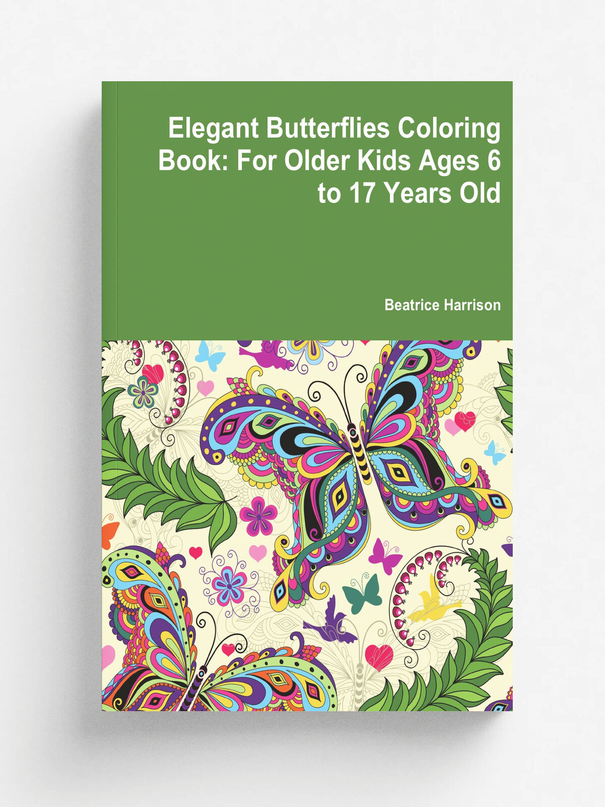 Elegant Butterflies Coloring Book. For Older Kids Ages 6 to 17 Years Old