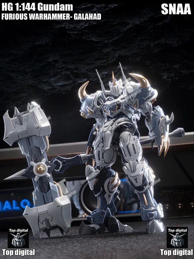 Сборная Игрушечная фигурка модель SNAA HG 1:144 Gundam FURIOUS WARHAMMER- GALAHAD, Высококачественная модель, Поставляется с бесплатными наклейками и кронштейнами