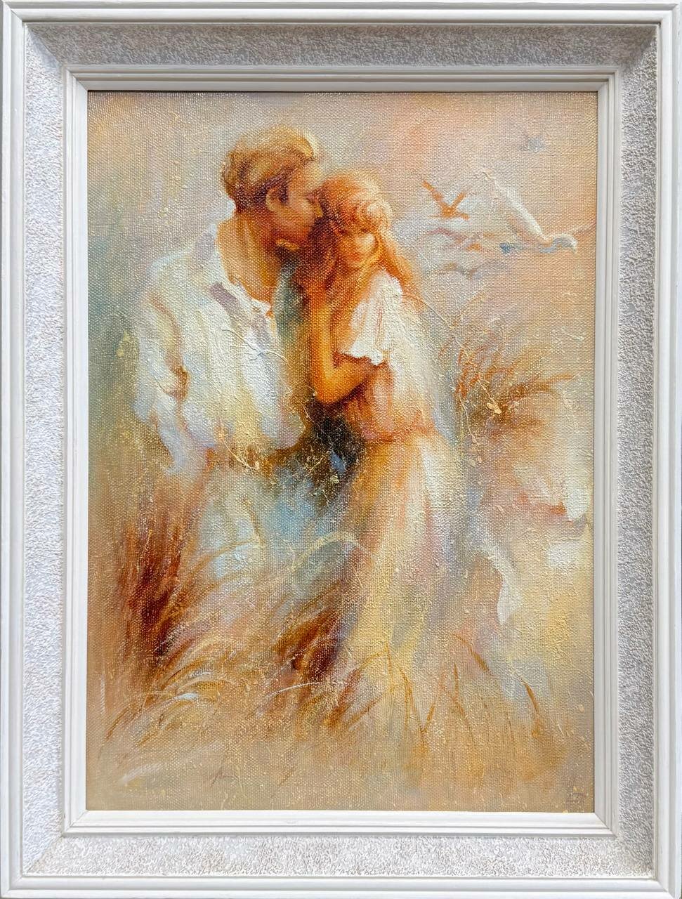 Картина маслом, люди "Двое". Холст/Масло, 1999. Размер 70х50. Автор Сергей Чежевский
