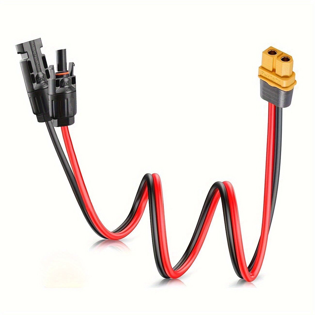 Удлинительный кабель XT60 12AWG с разъемом MC-4 на XT60 для портативных электростанций, генераторов и автомобильных аккумуляторов, 60 см