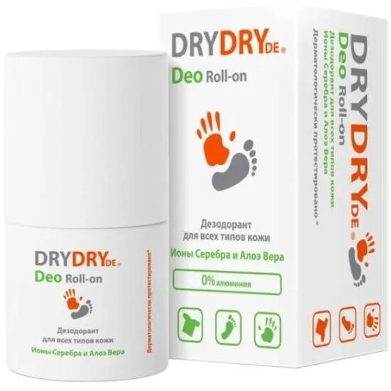 Дезодорант для всех типов кожи Dry Dry с ионами серебра и алоэ вера, 50 мл(4260321981082)