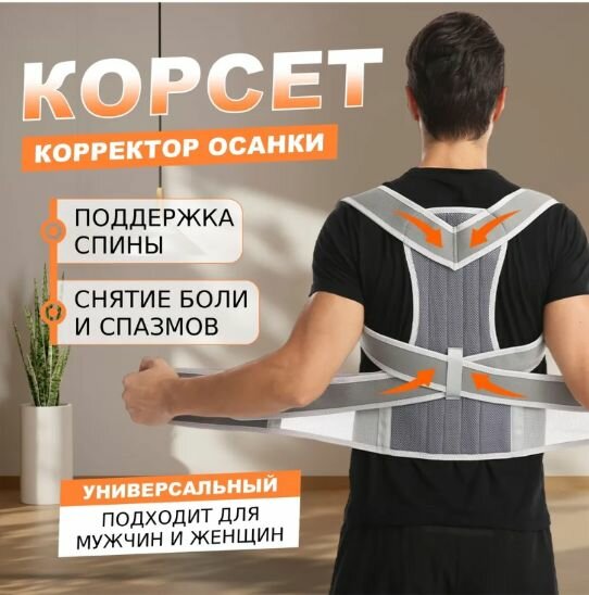 Мини-тренажер Бандаж для исправления сутулости корректор осанки для спины осанка коррекция