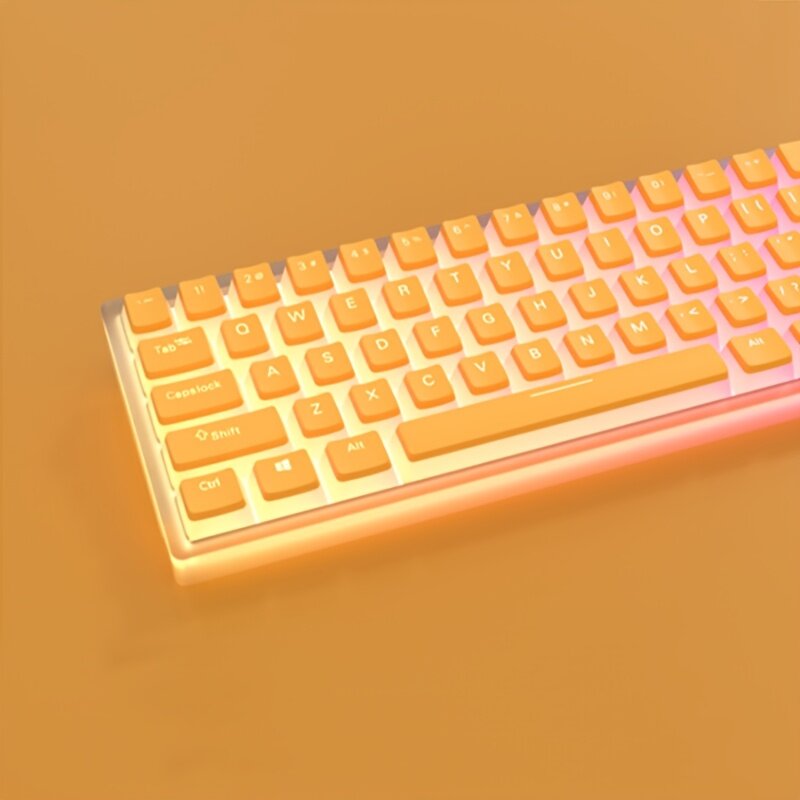 Пудинговые кейкапы PBT, 165 клавиш, OEM профиль, совместимость с 100%/75%/65%/60% клавиатурами, желтый