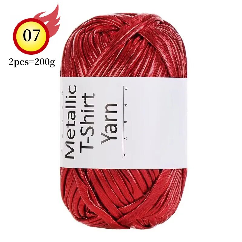 Красная пряжа Metallic T-Shirt Yarn 200г (2шт)