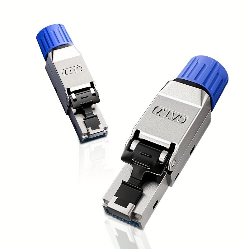 Разъем RJ45 CAT7 экранированный, без инструмента, для сетевых кабелей 22-26 AWG STP, поддержка скорости до 40 Гбит/с и 10 Гбит/с