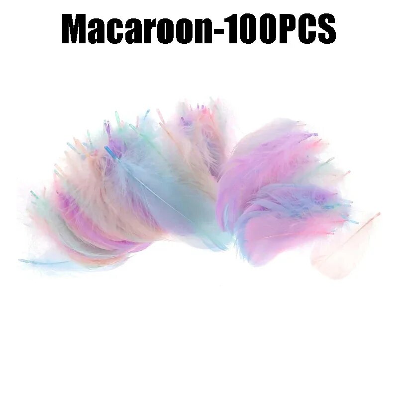Натуральные гусиные перья для рукоделия Macaron-100PCS