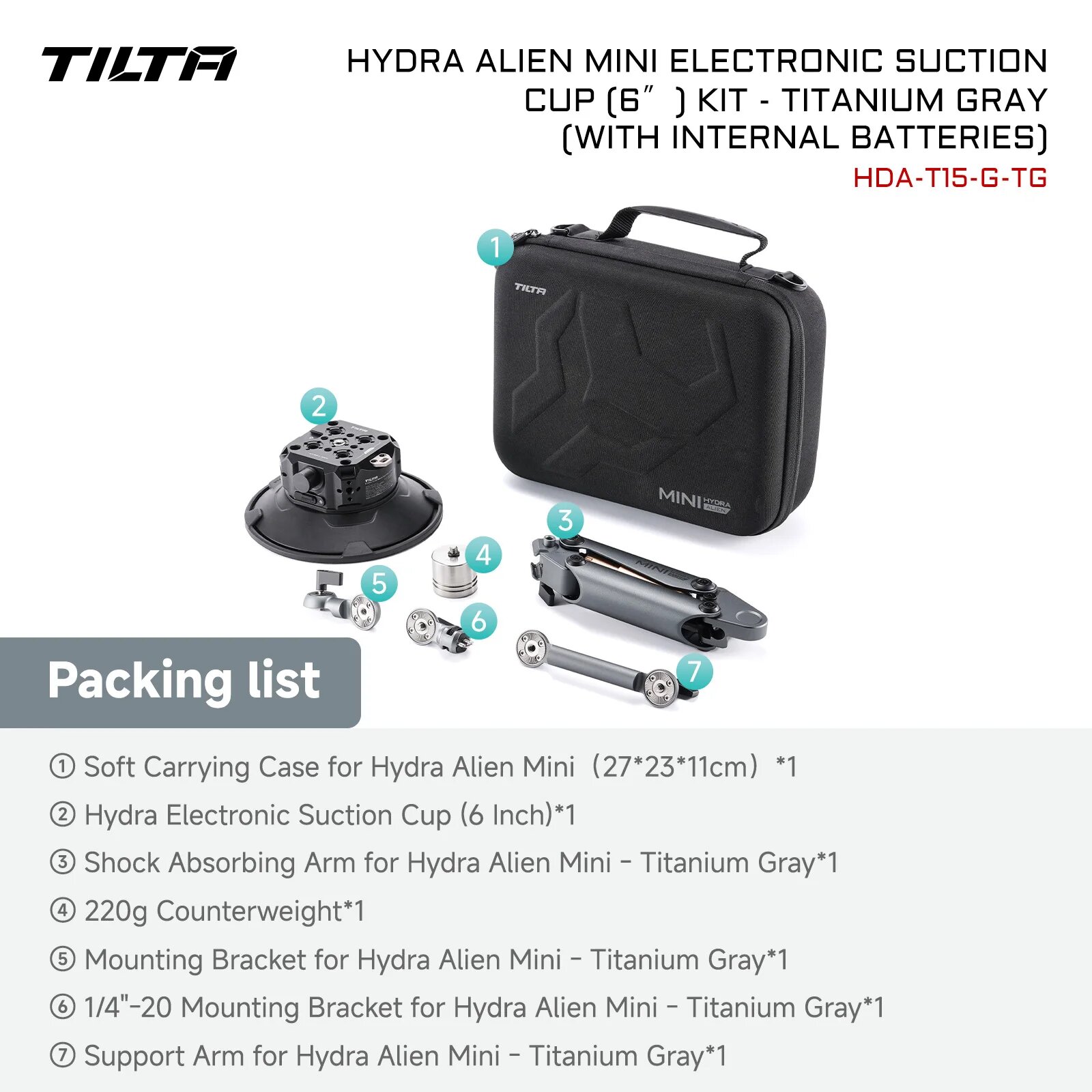 TILTA Hydra Alien Mini Электронная присоска 6 дюймов AlienMini 6inch Ekit