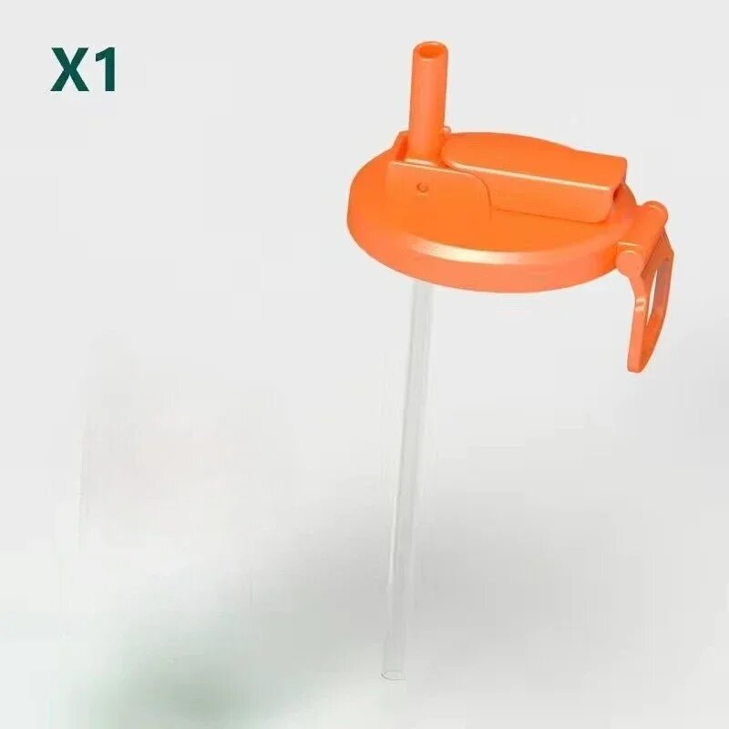 Крышка банки с газировкой и соломинкой из силикона Оранжевый, D