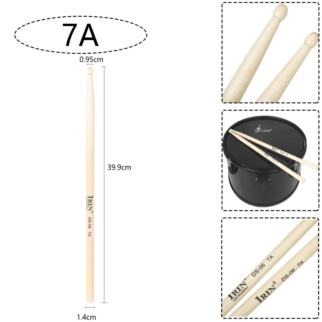 Барабанные палочки IRIN 5A 7A из клена one Pair 7A