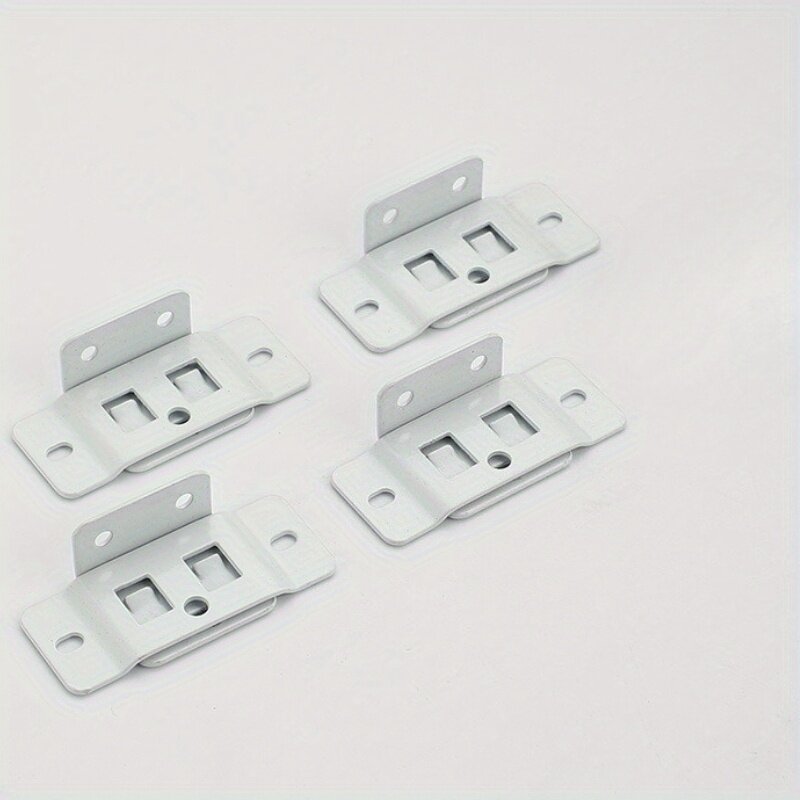 Набор металлических крепежных пряжек 2-в-1, 4 шт, L-образный соединитель 90°, железный утолщенный кронштейн для домашнего декора, с заглушками, винтами и крепежом, белый