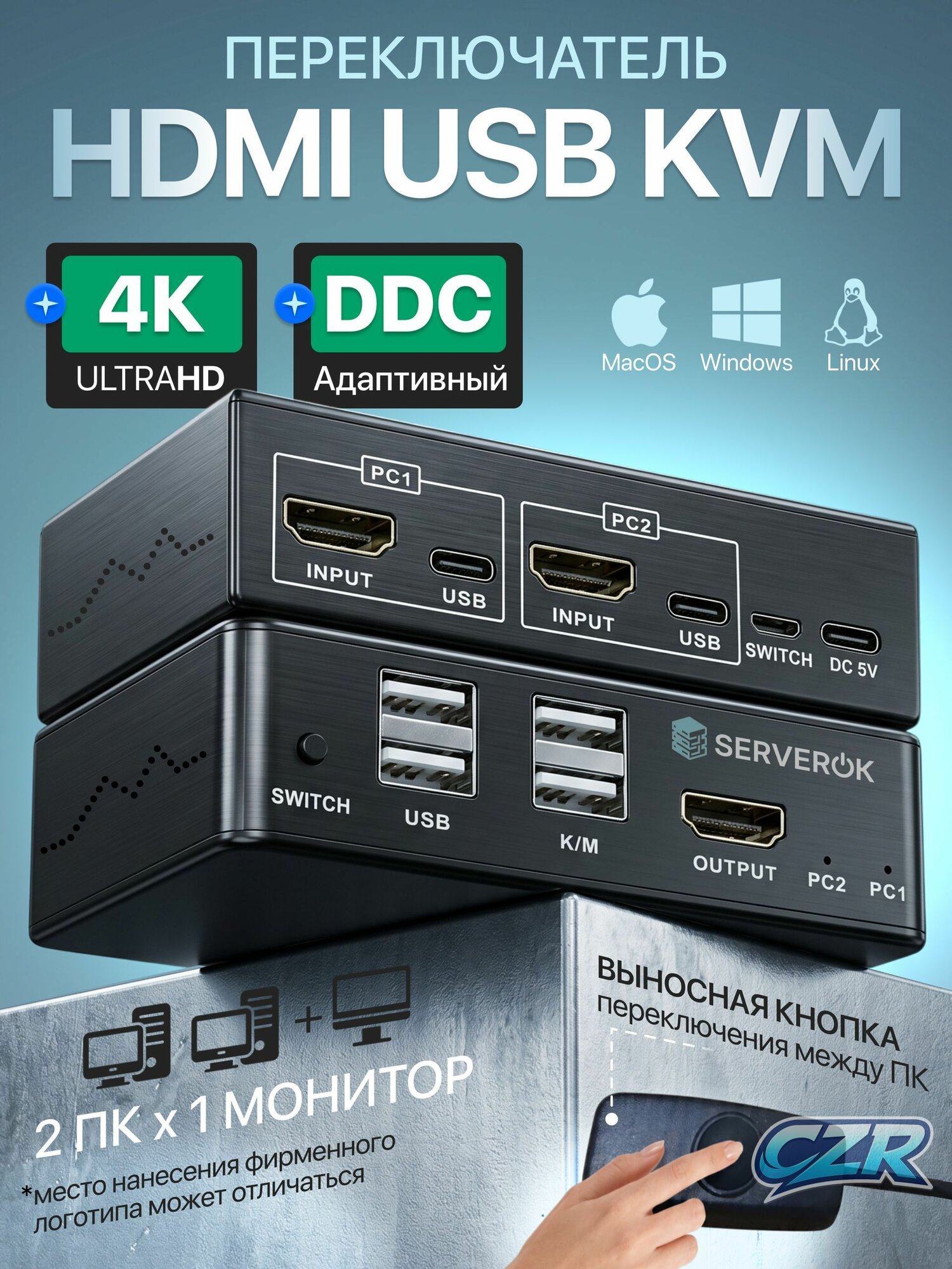 KVM SWITCH Переключатель HDMI USB между двумя устройствами с одним монитором для двух компьютеров переключение HDMI USB