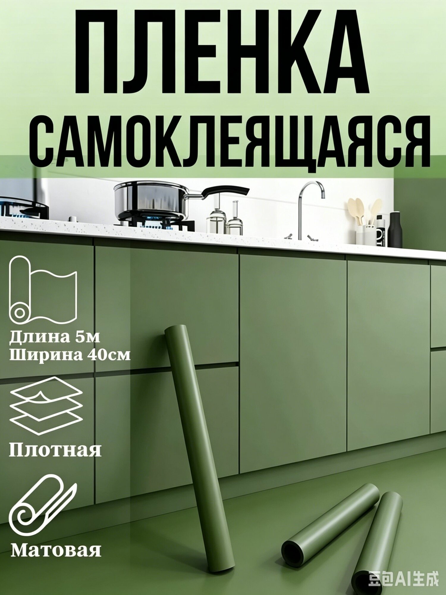Самоклеящаяся пленка для мебели кухни стен влагостойкая 40см