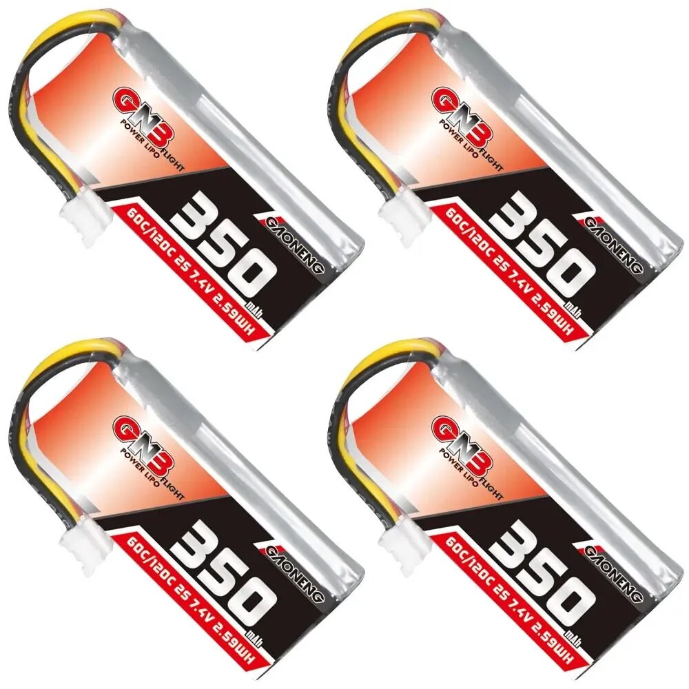 Литиевая батарея GNB 2S 350mAh 60C 7.4V LiPo Battery PH2.0/XT30