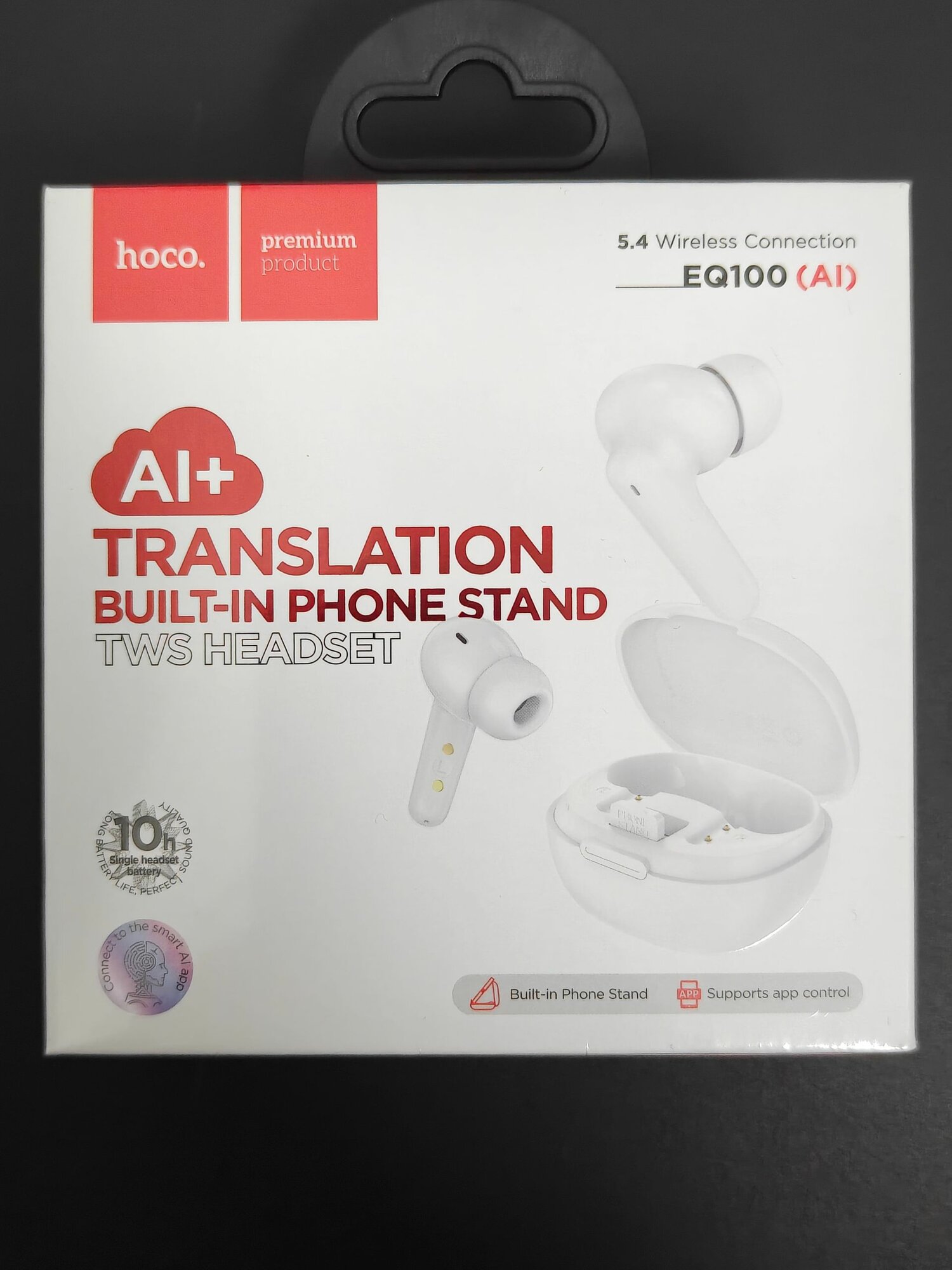 Гарнитура Hoco EQ100 Intelligent BT 5.4, внутриканальная, Smart AI Translation APP (белый)