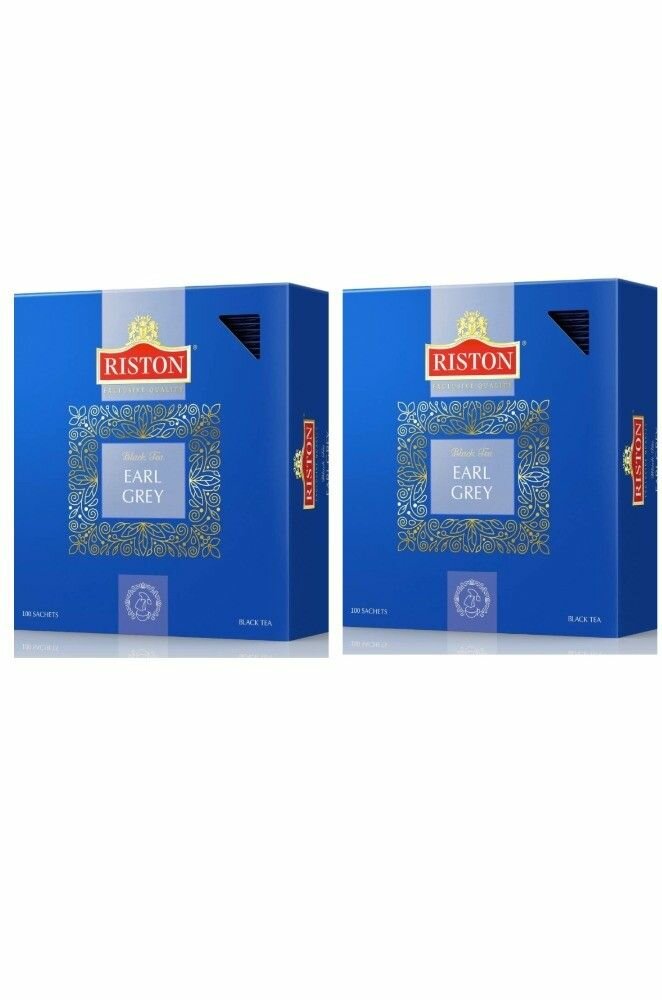 Riston Чай черный Earl Grey, 100 пакетиков, 2 уп