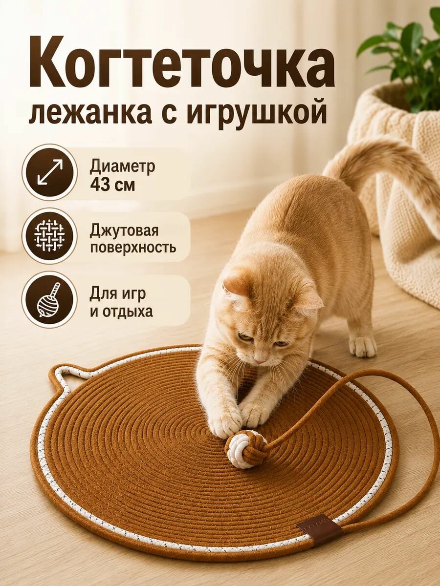 Когтеточка для кошки настенная лежанка напольная 42cm для кота с лежанкой на стену