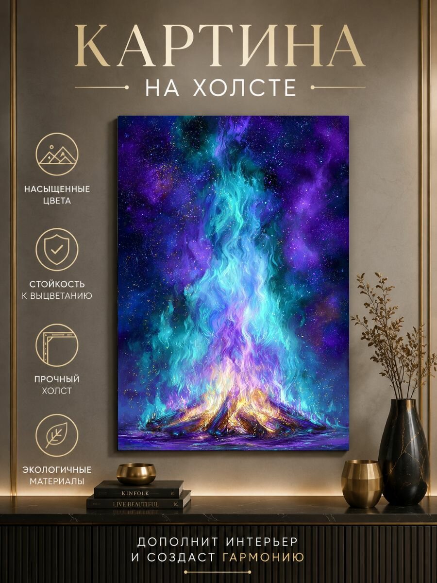 Картина на холсте Огонь/пламя 60x80 см