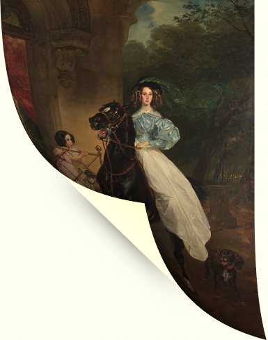 Картина для интерьера "Всадница", художник Брюллов Карл Павлович, печать на холсте (40х56 см / без подрамника)