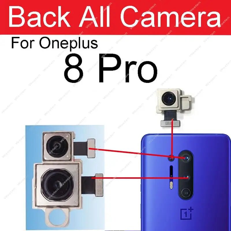 Для Oneplus 1+ 8 8 pro 8T большой задний передний небольшой модуль камеры, основная задняя передняя камера, запасная часть для мобильных телефонов