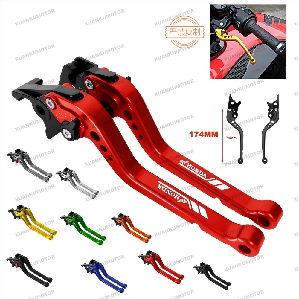 Подходит Honda ST1300/A 2003-2007, CBR1100XX / BLACKBIRD 1997-2007 , VFR800 Interceptor800 1998-2001.(длина: 174 мм) аксессуаров с ручкой из тормозной системы сцепления мотоцикла для Хонда 0123456789