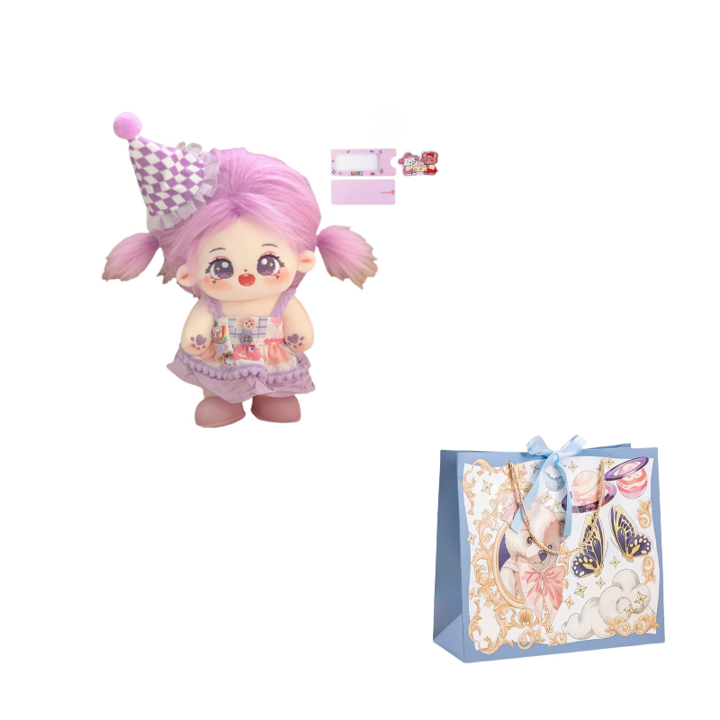 Куклы унисекс AOLETU 12 Constellations Cotton Doll, Capricorn+Purple Checkerboard Birthday Hat Set (Includes Puppy Pull-Tab Greeting Card), R EU