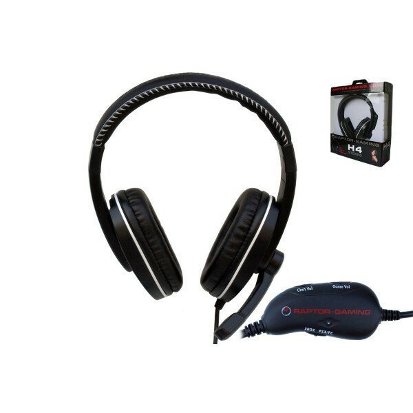 Гарнитура с микрофоном h4 игровые. usb. легкий вес. черный. Raptor gaming