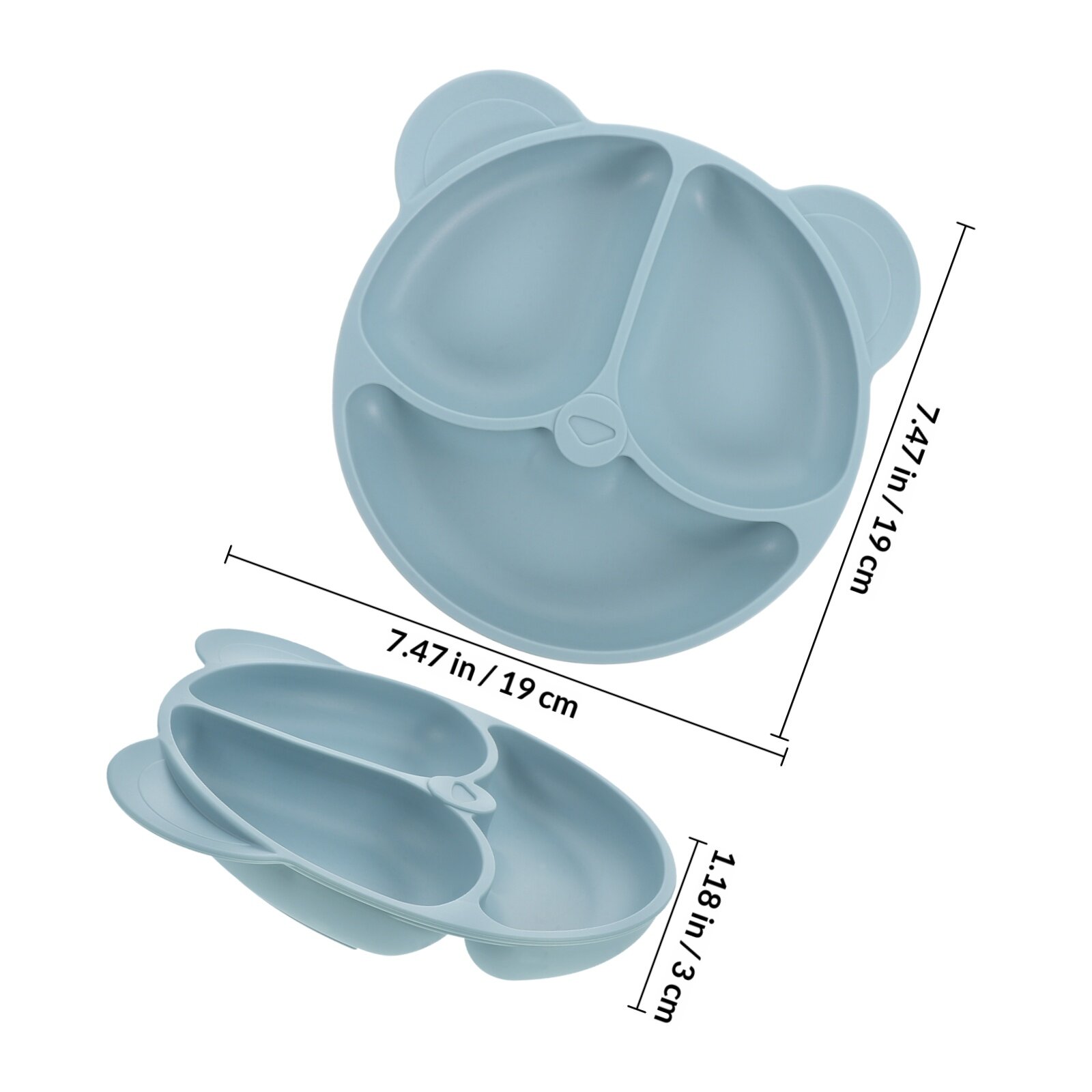 Силиконовая Тарелка Для Ребёнка С Присоской 19.0X19.0X3.0 Cm