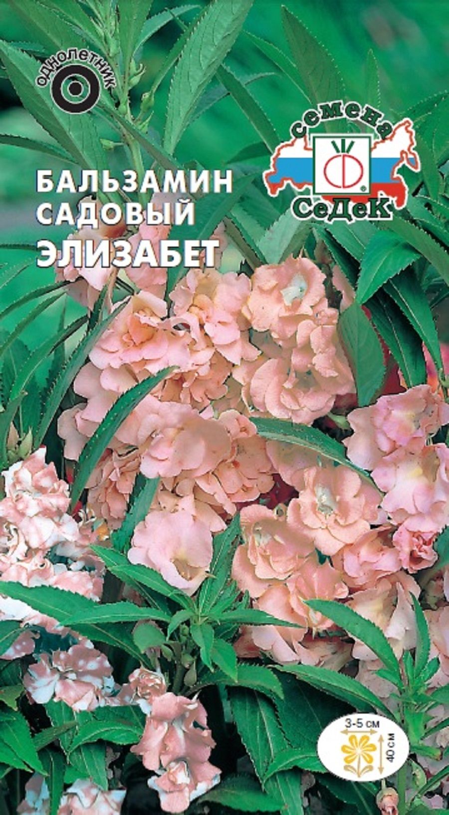 Бальзамин Элизабет (садовый, лососево-розовый) 0,2г /Седек