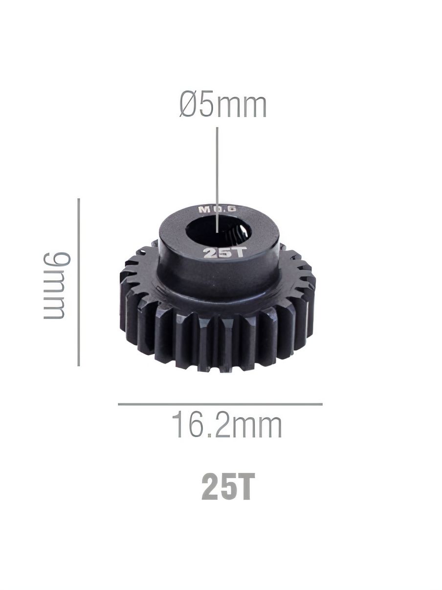 Шестерня стальная Pinion gear 25T M0.6 для вала 5mm
