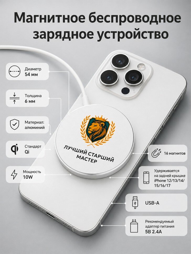 Беспроводное зарядное устройство "Лучший старший мастер "