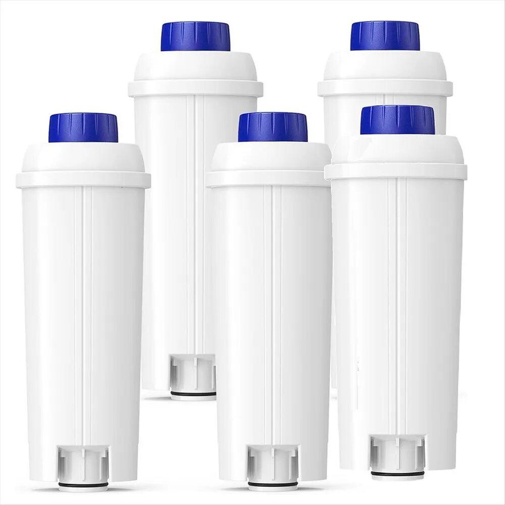 Сменный фильтр для воды De'Longhi DLSC002, 5 шт, белый, совместимый с кофемашинами Magnifica, Dinamica, Eletta