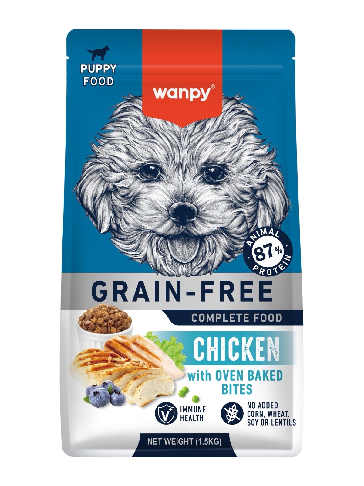 Сухой корм Wanpy Dog беззерновой с курицей для щенков 1,5 кг