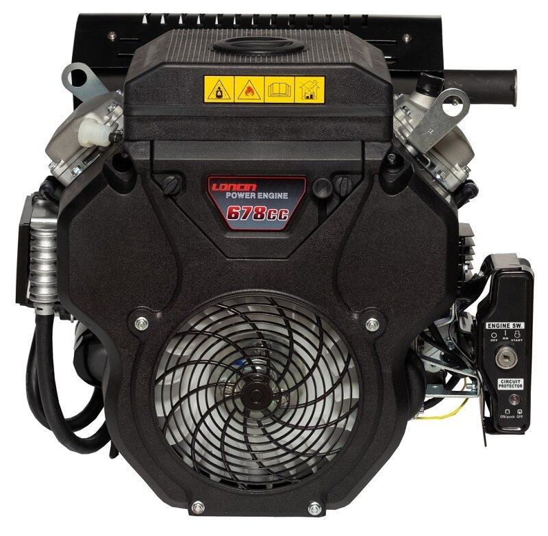 Двигатель для садовой техники Loncin LC2V78FD-2 (D type) (V-образн, 678 см куб, D28,575 мм, 20А, электрозапуск)