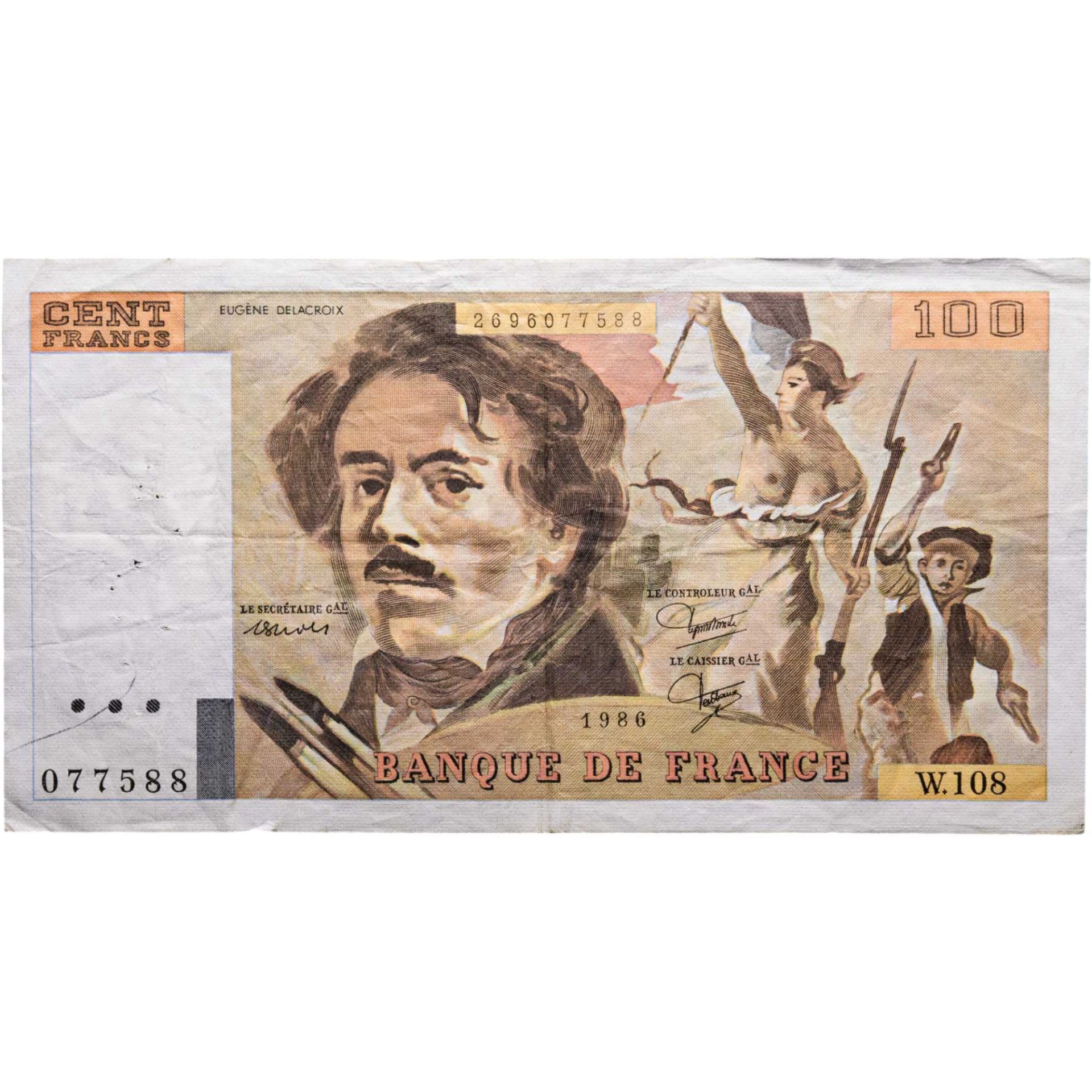 Франция 100 франков 1986 года Pick 154b