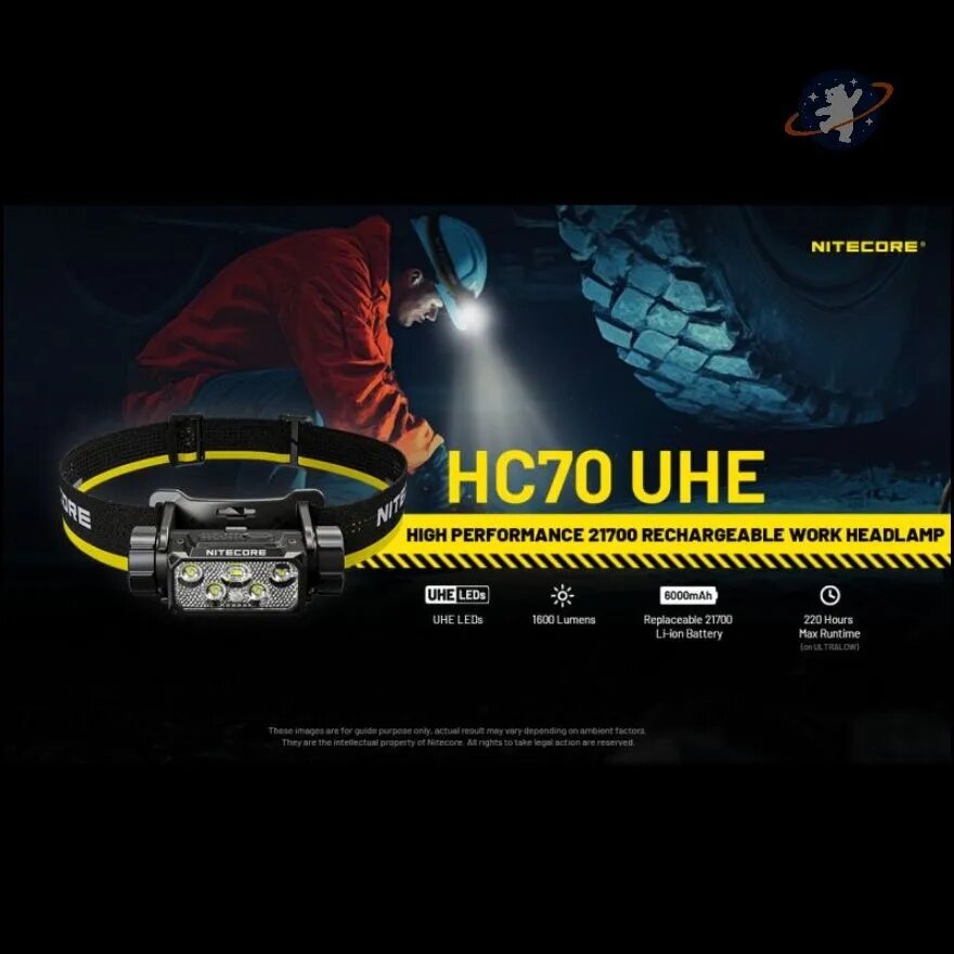 Фонарь-прожектор HC70 UHE, 1600 лм, 156 м, белый и красный свет — фото 1