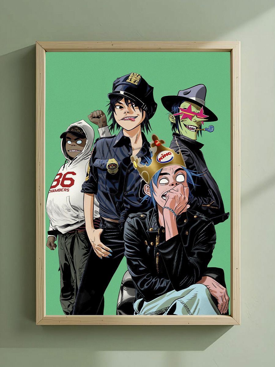Постер, плакат на стену "Рок Группа Gorillaz / Гориллаз" 42 см х 29,7 см (А3)